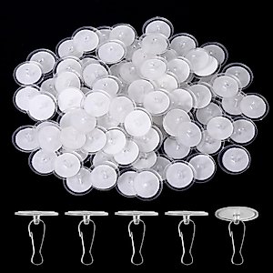 80 Sets Removable Transparent Wall Hanger Self-Adhesive Ceiling Hooks for Hanging Sticky Ceiling Hooks Damage-Free No-Drill Ceiling Discs for Birthday Party Wedding Festivals Christmas Decor