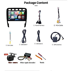 XISEDO for Porsche Cayenne (2003-2010) Android 10.0 Car Stereo RAM 2G ROM 32G Head Unit in Dash Car Radio GPS Navigation 9 Inch 2.5D Touchscreen (with Fiber Optic decoder)