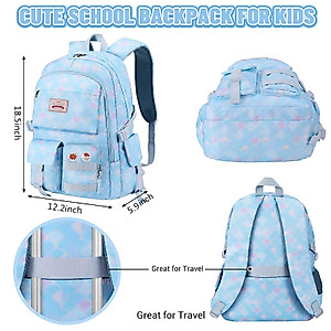 SCIONE School Backpacks for Girls - 15.6 Inch Large Mermaid Laptop Backpacks Anti Theft Primary Middle College Bookbags for Teens Girls Women Students