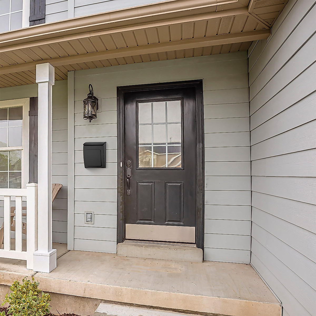 Architectural Mailboxes Aspen Galvanized Steel, Locking, Wall Mount Mailbox, 2594B-10, Black, Small Capacity