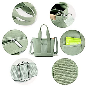 GOQUFOY Canvas Crossbody Bags for Women Black Tote Bag with Zipper Pockets Work Satchel Cross Body Purses Handbags Cute Ladies Shoulder Bag for School Hobo Travel Hand Bags Messenger Teen Girls Trendy