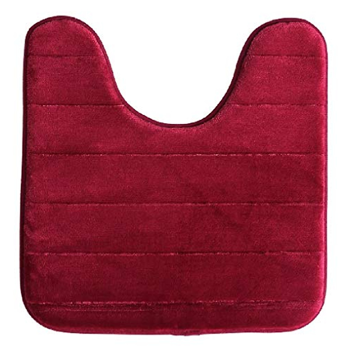 Memory Foam Toilet Bathroom Mat, Soft and Comfortable U-Shaped, Thick Water Absorption Non-Slip and Machine Wash and Easier to Dry for Bath Commode 20 X 24 Inches Contour Rug (Burgundy)