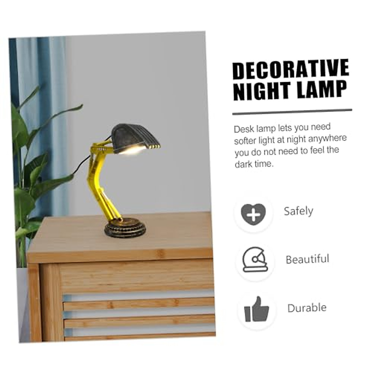 Baluue Excavator Table Lamp, Unique Night Light Excavator Shaped Industrial Design Led Light with Charging Cable Bedroom Night Light Excavator Model Night Lamp for Boys Desktop Decor