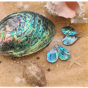 Swimmi Iridescent Paua Abalone Shell Earrings, Teardrop Natural Abalone Earrings for Women, Handmade Dangle Drop Seashell Earrings Fashion Jewelry BA196