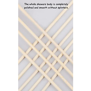 Natural Bamboo Skewers-200 pcs/pack-Φ=0.16 inch (4 mm)-L=12 Inch (300 mm) for BBQ, Appetiser Fruit, Cocktail, Kabob, Kebabs, Marshmallow, Grilling, Barbecue, Kitchen, Crafting, DIY Miniature