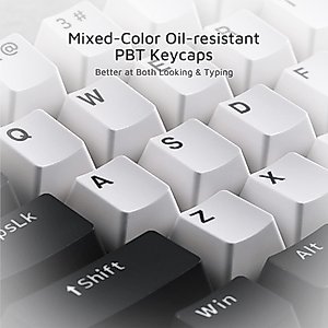 FL ESPORTS F12 65% Three-Mode Wireless Mechanical Keyboard, 68 Keys RGB BT 5.0/2.4Ghz Gaming Keyboard, Smooth Quiet Kailh BOX Red Switch, PBT Keycaps, Durable Battery, Tranquility Blue