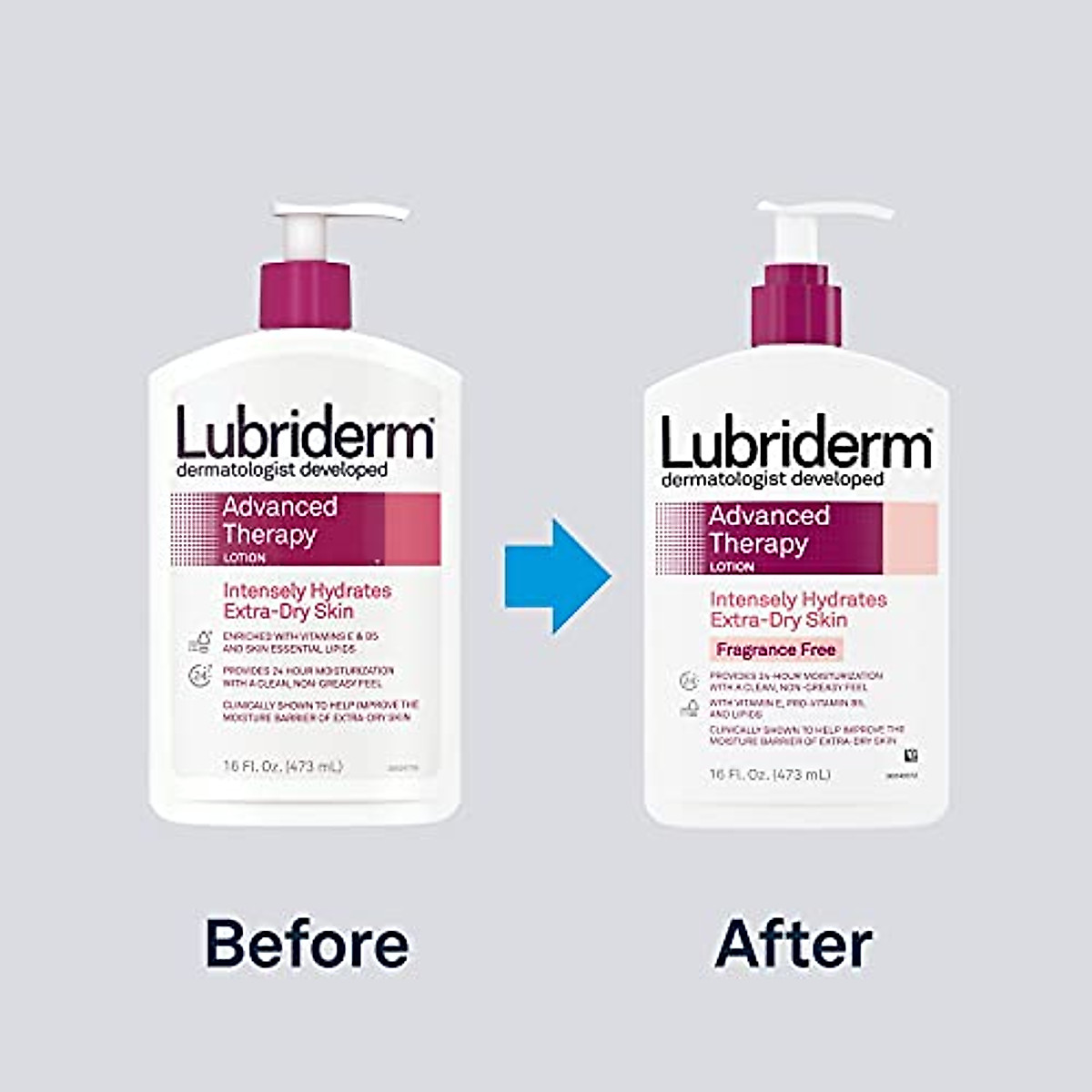 Lubriderm Advanced Therapy Moisturizing Lotion with Vitamins E and B5, Deep Hydration for Extra Dry Skin, Non-Greasy Formula, 16 fl. oz