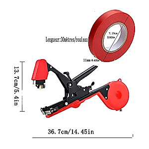 Plant Tying Machine,Plant Vine Tying Machine Tool with 10000pcs Staples 20 Rolls Tape Plant Tape Gun for Grapes,Raspberries,Tomatoes,and Vining Vegetables Tying Tool （Black）