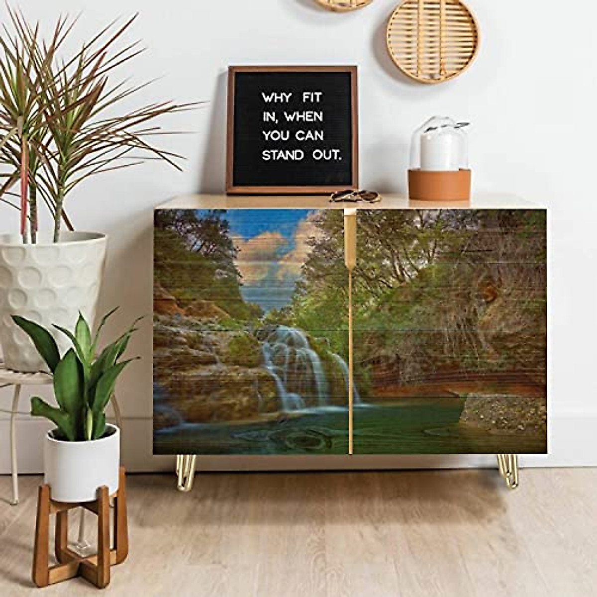 EINGDVPRWEK Vinalopo River The Toll Blau in The Sierra Mariola Wooden Door Accent Cabinet 2 Doors Storage Table Bar Cabinet TV Stand Entryway Cabinet Sideboard for Kitchen Living Room Hallway