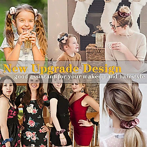 Jaolex 4 Packs Hair Scrunchies with Zipper Pocket Soft Elastic Hair Bands Hair Scrunchy Ties Ropes Hair