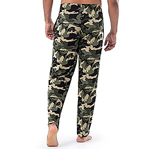 Fruit of the Loom Men's 1-Pack Extended Sizes Jersey Knit Sleep Pant (1 & 2 Packs), Camo, Large