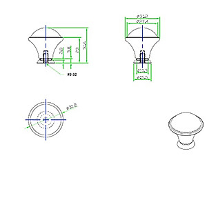 Richelieu Hardware BP872R3 Nantes Collection 1 1/4-inch (32 mm) Regency Brass Traditional Cabinet and Drawer Mushroom Knob for Kitchen, Bathroom, and Furniture
