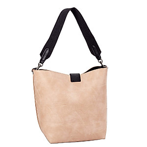 Sydney Love Colorblock Vegan Leather Bucket Hobo & Wristlet, Blush/Black