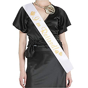 Retirement Decorations Party Sash and Crown for Women - Fabulous Set: Glitter Sash + Gold Rhinestone Premium Metal Tiara - Christmas Gift for Her