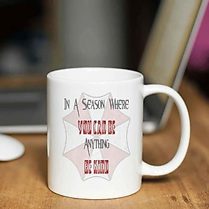 Christmas - Be Kind Quote Gift Idea for Sister on Father's Day - Grey Multicolor Unisex Sweat 11 Oz White Ceramic Coffee Mug