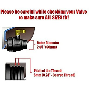 PATIFUN 275 330 G IBC Drain Adapter 2 3/8" (60mm) S60X6 But Coarse Thread X 3/4" BSP/NPT Garden Hose Male G Hose Tote Adapter Drain Plug Connector