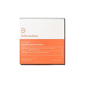 Dr Dennis Gross Alpha Beta Exfoliating Body Treatment | Multi-Tasking Powered by AHA/BHAs for Smooth, Hydrated Skin While Improving Ingrown Hairs, Keratosis Pilaris, and Blemishes | 8 Textured Towels