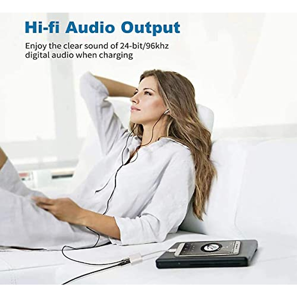 3 in 1 Lightning to 3.5mm Jack Headphone Adapter Earphone Jack Audio and Charging Adapter Headphone Splitter Compatible for iPhone 13 12 11 SE XS XR X 8 7 and iPad