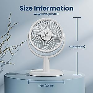 4 Speeds Strong Desk Fan with Elegant Apperance, Personal Portable Mini USB Fan, Quiet, 310 Degree Rotation, Detachable, Easy to Clean, Lightweight, 4 inch, for Bedroom, Desk, Home… B08QTX4K7L