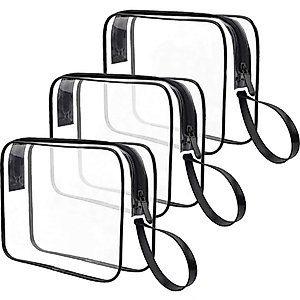 CGBE TSA Approved Toiletry Bag With Handle, Clear Toiletry Bag Quart Size Travel Bags For Toiletries Carry On Cosmetic Makeup Pouch For Men
