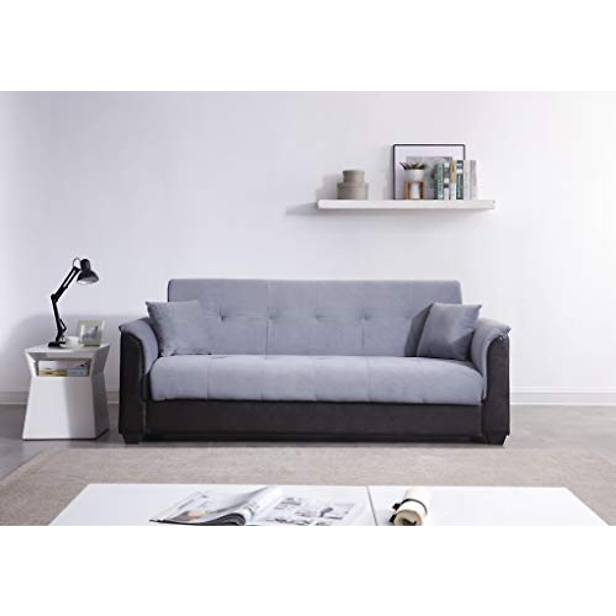 NHI Express Melanie Sofa Futon Bed, Gray