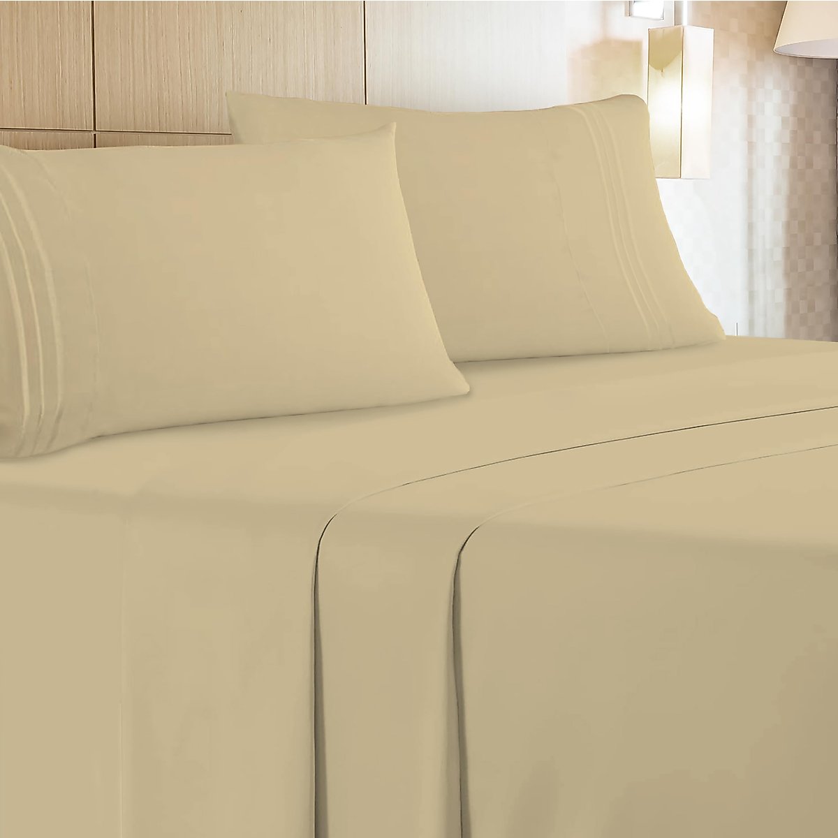 Leluxe Home Twin Sheets Set of 3-100% Microfiber Twin Size Sheets with Extra Soft and Wrinkle Free Sheet Set with Deep Pockets