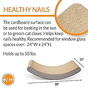 K&H Pet Products EZ Mount Cat Scratcher Kitty Sill Cradle Window Sill Cat Bed, Cat Window Bed Cat Furniture Cat Window Hammock, Sturdy Cat Window Perch for Large Cats, Cat Hammock for Window Cat Perch