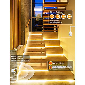 MATICOD Motion Sensor Light Indoor Under Bed Lights Under Cabinet Lights, Motion Activated Led Light Strip for Bedroom,Warm White LED Closet Lights Motion Sensored Under Cabinet Lighting NO APP