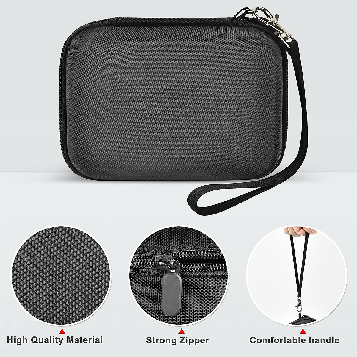 Againmore Hard Case Compatible with Hauyince/for ToAuite/for Lecnippy/for Bifevsr/for Lecran/for Saneen 4K 5K Digital Camera 48MP, Portable Camera Storage Cover-Black Bag+Black Zipper(Box Only)