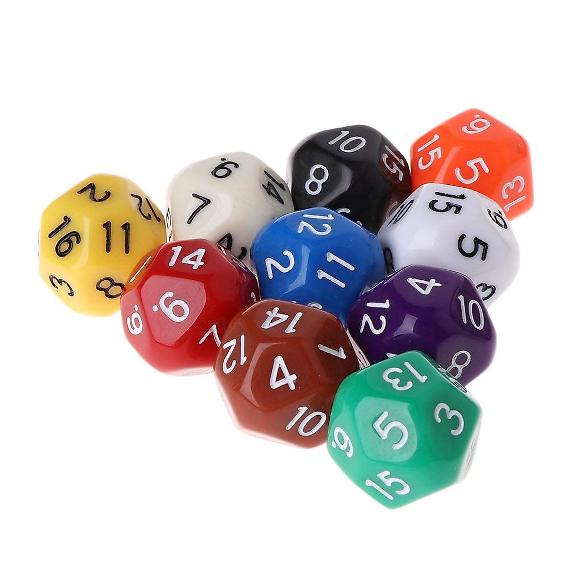 Lanema 10 Pcs D16 Polyhedral Dice for Dungeons and Dragons 16 Sided Dice Set