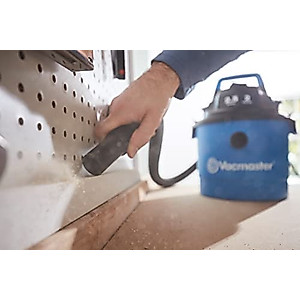Vacmaster Portable Wall Mountable Wet/Dry Vac, 2.5 Gallon, 2 HP 1-1/4" Hose (VOM205P), Blue