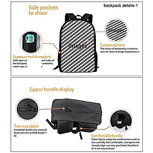 HUGS IDEA Custom Name School Bag Set Add Your Name on Football Design 3 in 1 Backpack with Insulated Lunch Box Pencil Case for Teen Boys School Supplies