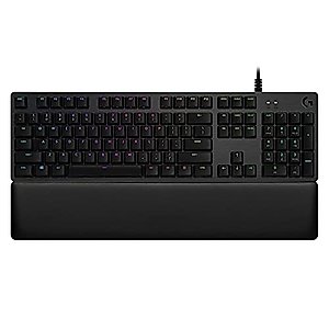 Logitech G513 Carbon RGB Backlit wIRED Mechanical Gaming Keyboard with GX Blue Clicky Key Switches LIGHTSYNC Technology Memory Foam Comfort (Carbon) (Renewed)