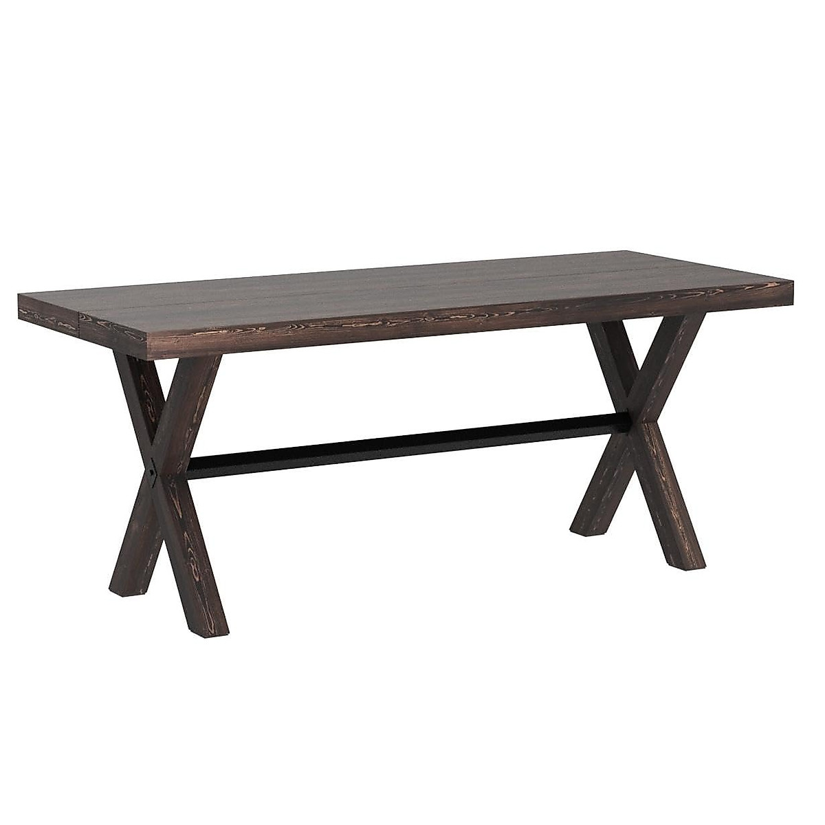 LUE BONA 71" Dining Table for 6-8 Solid Wood Farmhouse Kitchen Table with Natural Wood Grain for Home and Kitchen, Heavy Duty Rectangular Kitchen & Dining Table for Home and Dining Room Dark Brown