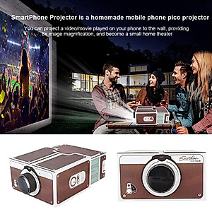 DIY Cardboard Smartphone Projector,ASHATA Second-Generation Mini DIY Home Portable Smart Mobile Phone Projector Home Cinema,Home Theater Phone Screen Magnifier Providing 8X Image Magnification