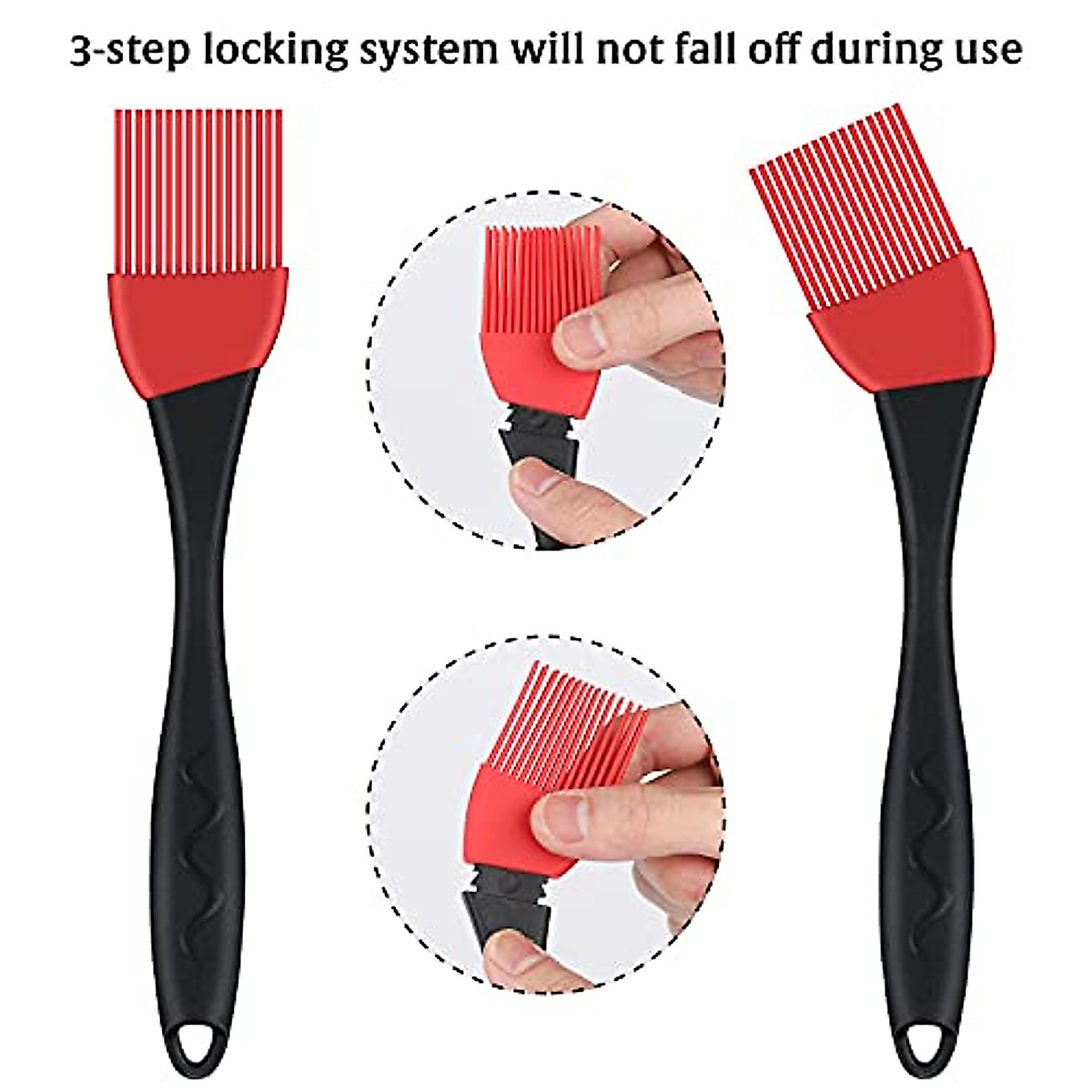 FOCUS FLAME Basting BBQ Baster Brush Grilling 2 pcs 8 IN Silicone Pastry Brush Oil Cooking Brush for cast iron Perfect Barbecue Baking Sauce Butter Dessert Marinade Meat Dishwasher Safe BBQ Brush