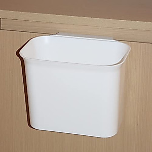 kubvici Small Kitchen Trash Can Mini Hanging Garbage Can, 1.3 Gallon 2 Pack Hanging Trash Cans Tiny Garbage Bin Container Wastebasket Waste Basket for Cabinet Door Drawers, White