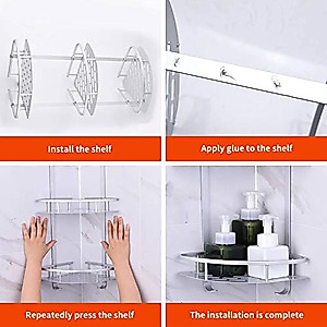 Corner Shower Caddy 3 Tiers Organizer Shelf Corner, Rustproof, Plastic Shower Rack Stands for Inside Bathroom Toilet Kitchen Bathtub Shower pan