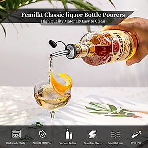48 Pack Liquor Pour Spouts,Pour Spout for Liquor Bottles with Stoppers,Dishwasher Safe Hygienic Alcohol Speed Spouts,Pour Spouts Suitable for About 3/4" Bottle Mouth, for Olive Oil, Juice, Syrup.