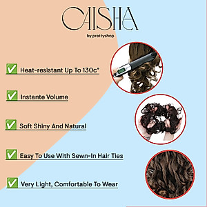 CAISHA Big Hairpiece Scrunchy Updo Bridal Hairstyle curly Messy Bun Gray Mix G19E