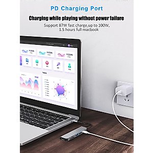 USB C Hub, VR robot 6 in 1 USB C to HDMI Adapter Splitter with Type-C PD Charging Port, 2 USB Ports, SD/TF Card Reader, 4K HDMI Video,USB Dongle Docking Station, Compatible with PC Laptop, Mac Pro