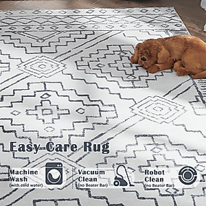 jinchan Runner Rug 2x5 - Moroccan Hallway Rug Bohemian Kitchen Washable Runner Rug with Rubber Backing Modern Soft Rug Indoor Non Slip Carpet for Entryway Bathroom Laundry Room Farmhouse Grey