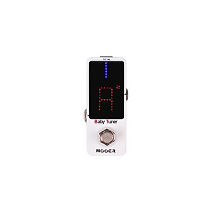 Mooer EQ Effects Pedal, White, 2.25 x 4.25 x 1.75 (Baby Tuner)