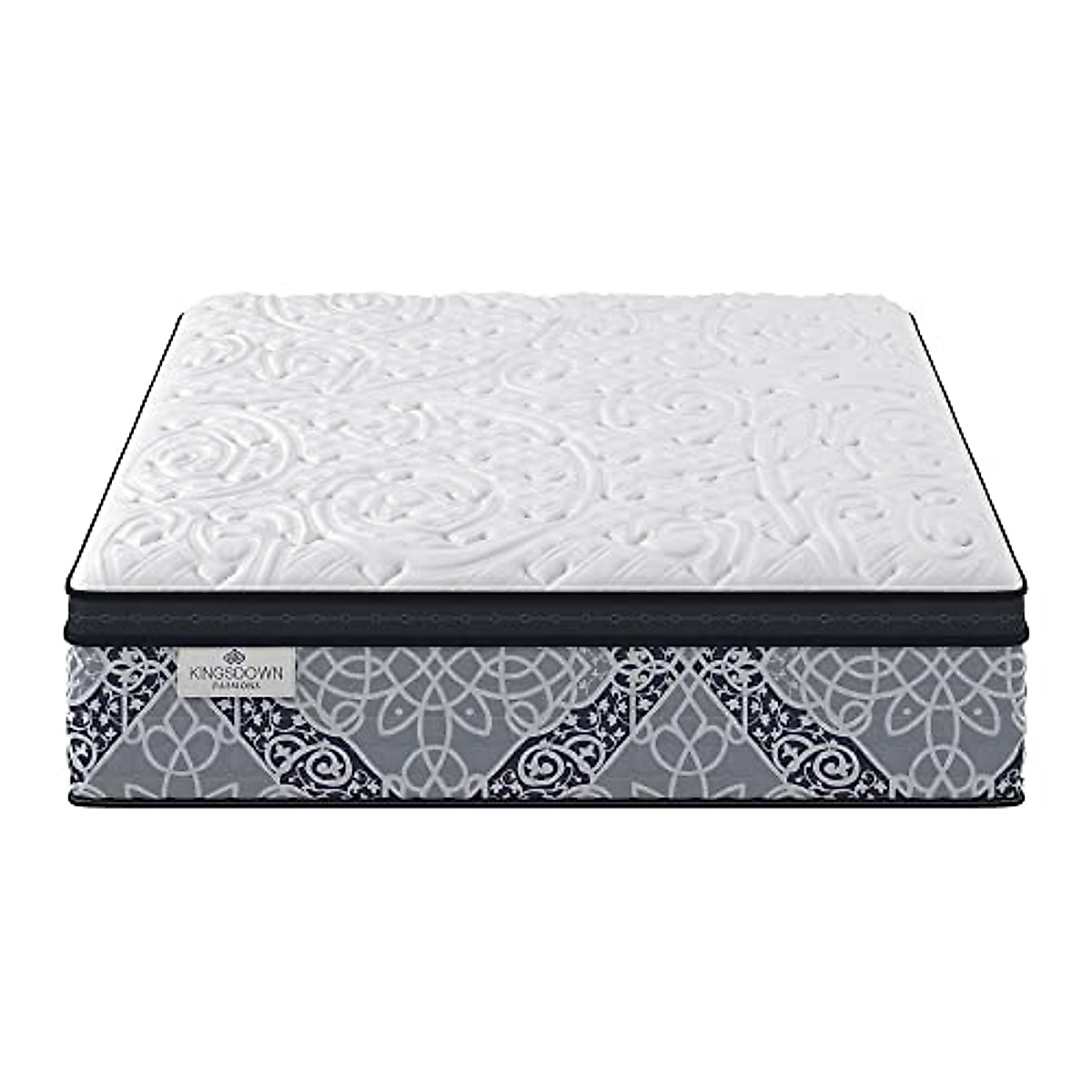 Kingsdown Firm Euro Pillow Top Hybrid Queen Mattress Cooling Gel Memory Foam Layer Multi-Layered Motion Isolation Cool Sleep Quilted Top Luxury Mattresses, 15-inch, Passions Engleson