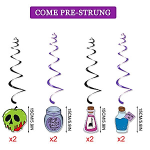 JKQ Glittery Pick Your Poison Banner and Halloween Hanging Swirls Decorations Halloween Haunted Mansion Banner Halloween Witches Party Decorations Supplies for Home Mantle