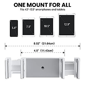 AboveTEK Tablet Stand Holder, 360 Swivel Angle Height Adjustable Cell Phone Holder for Desktop, Aluminum iPad Mount Fits 4.5"-13.5" Tablet/Phones Such as iPhone Samsung, iPad, Switch, Kindle(Silver)