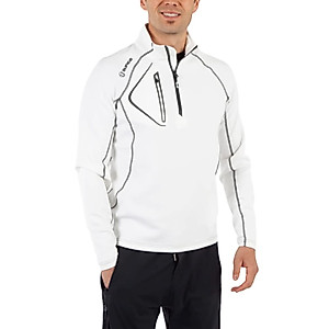 Sunice Mens Allendale 2.0 Water Repellant Golf Pullover - Pure White/Charcoal XL