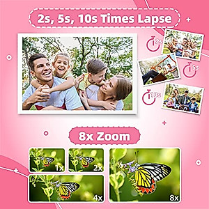 TIATUA Kids Camera for Girls & Boys, Toddler Camera for Age 3-10 Kids with 32GB Card & Dual Lens, 1080P Kids Digital Camera for 4 5 6 7 8 9 10 Year olds (Pink)