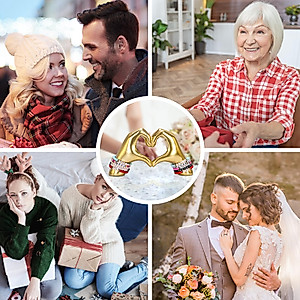 DOVDOV Gold Gesture Decoration, Heart Hand Statue Room Decoration, Love Finger Sculpture Wedding Decoration for Shelf Coffee Table Office Bedroom TV Cabinet Bookshelf Small Ornament Home Decoration