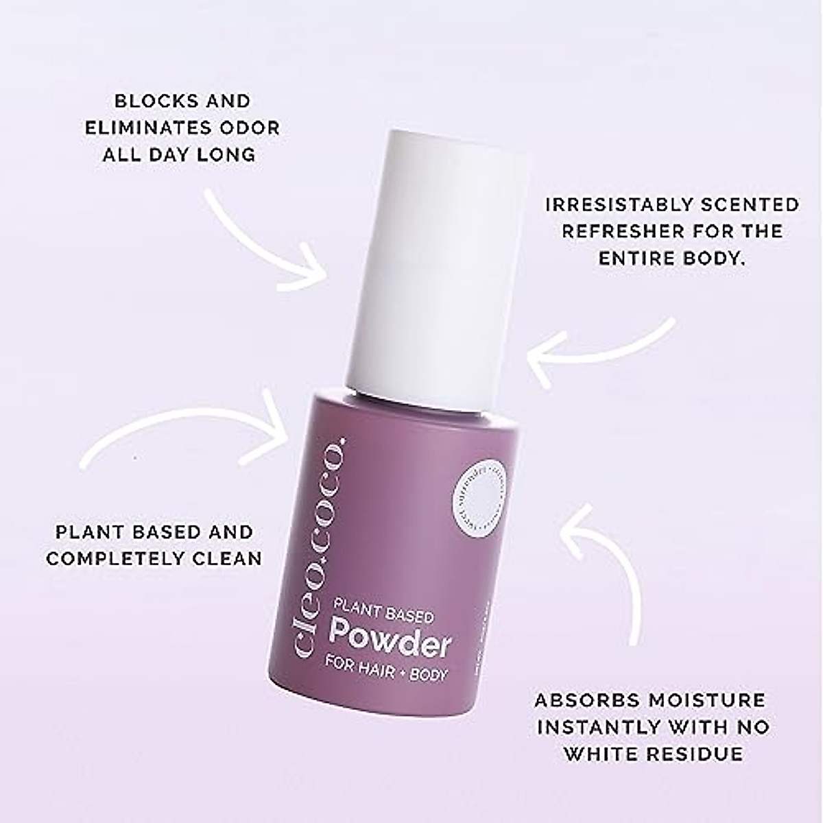 Cleo+Coco - Natural Dry Shampoo Powder - For Body & Hair - For Women - Absorb Odor & Sweat - Essential Oils & Arrowroot Powder - Free of Talc & Parabens - PCR - Made in USA - Grapefruit Bergamot - 4oz